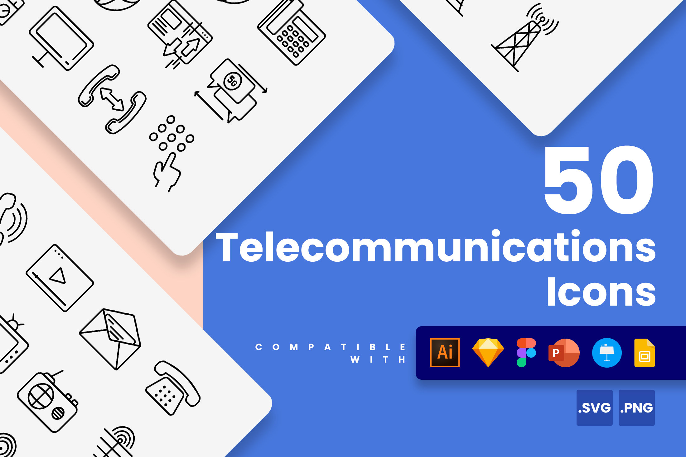 Telecommunications Icons | Vector Icons for Powerpoint, Keynote ...
