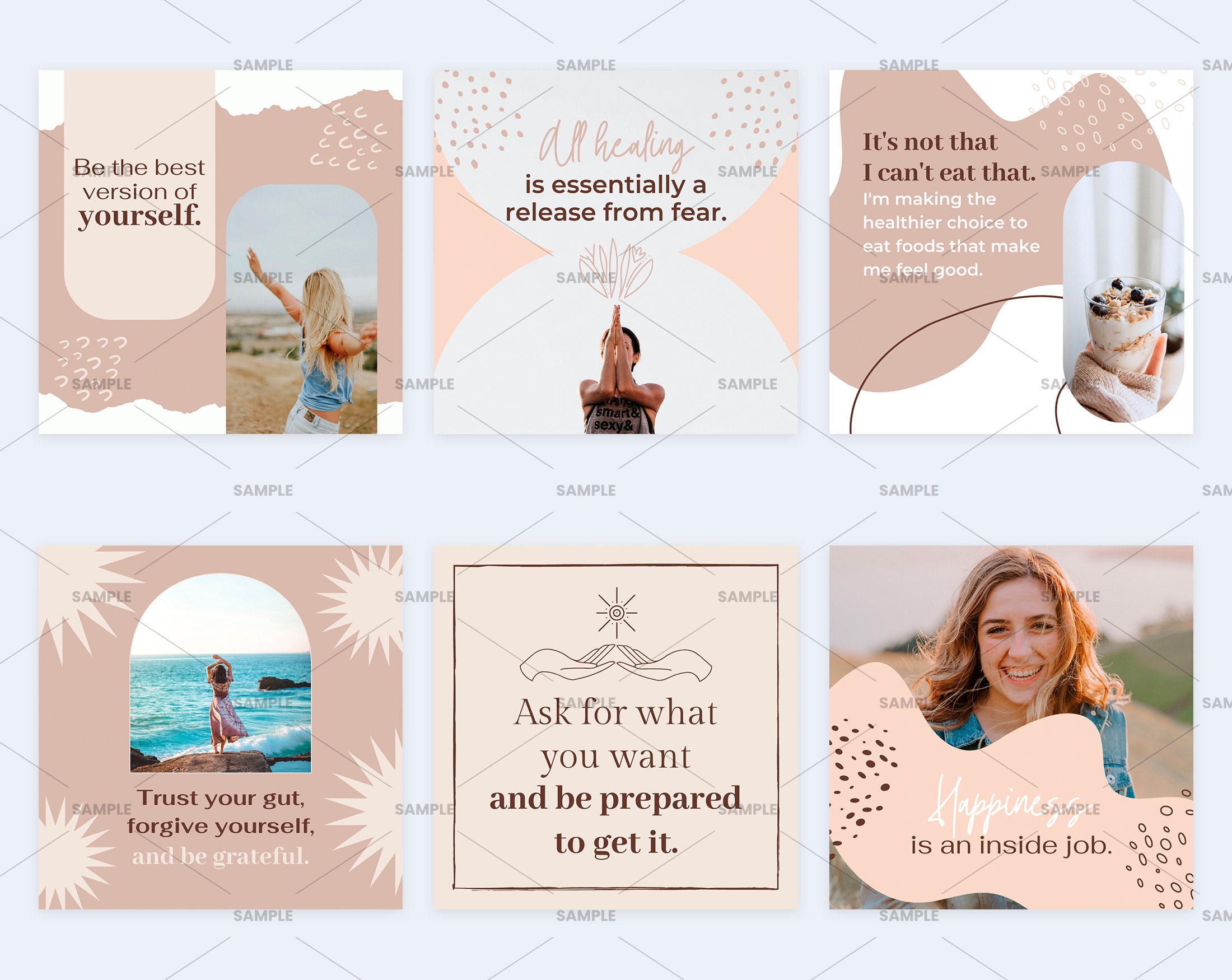 Wellness Viral Quote Social Media Quote Templets for Canva, Viral Post ...