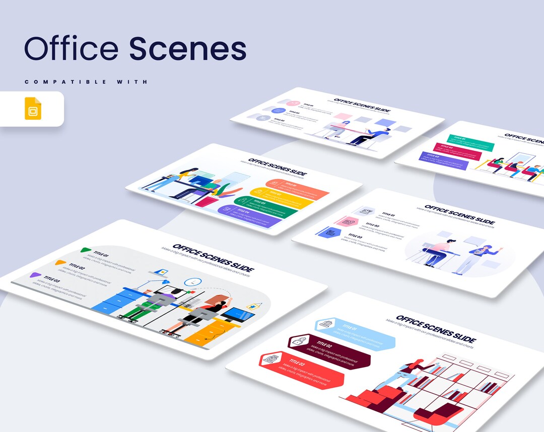 Office Scene Infographic Slides | Template for Google Slides | Best ...