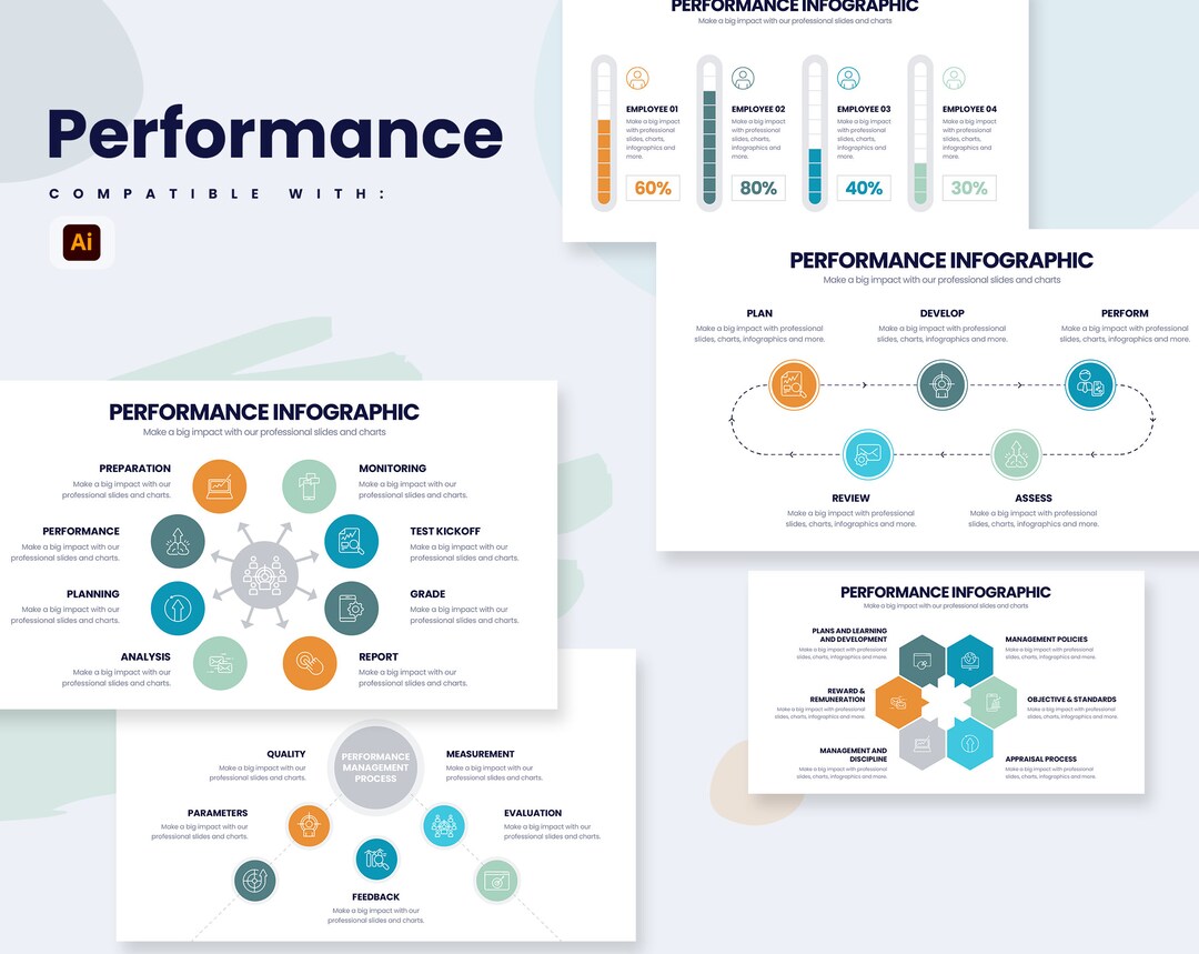 Performance Infographics | Template for Illustrator | Best Illustrator ...