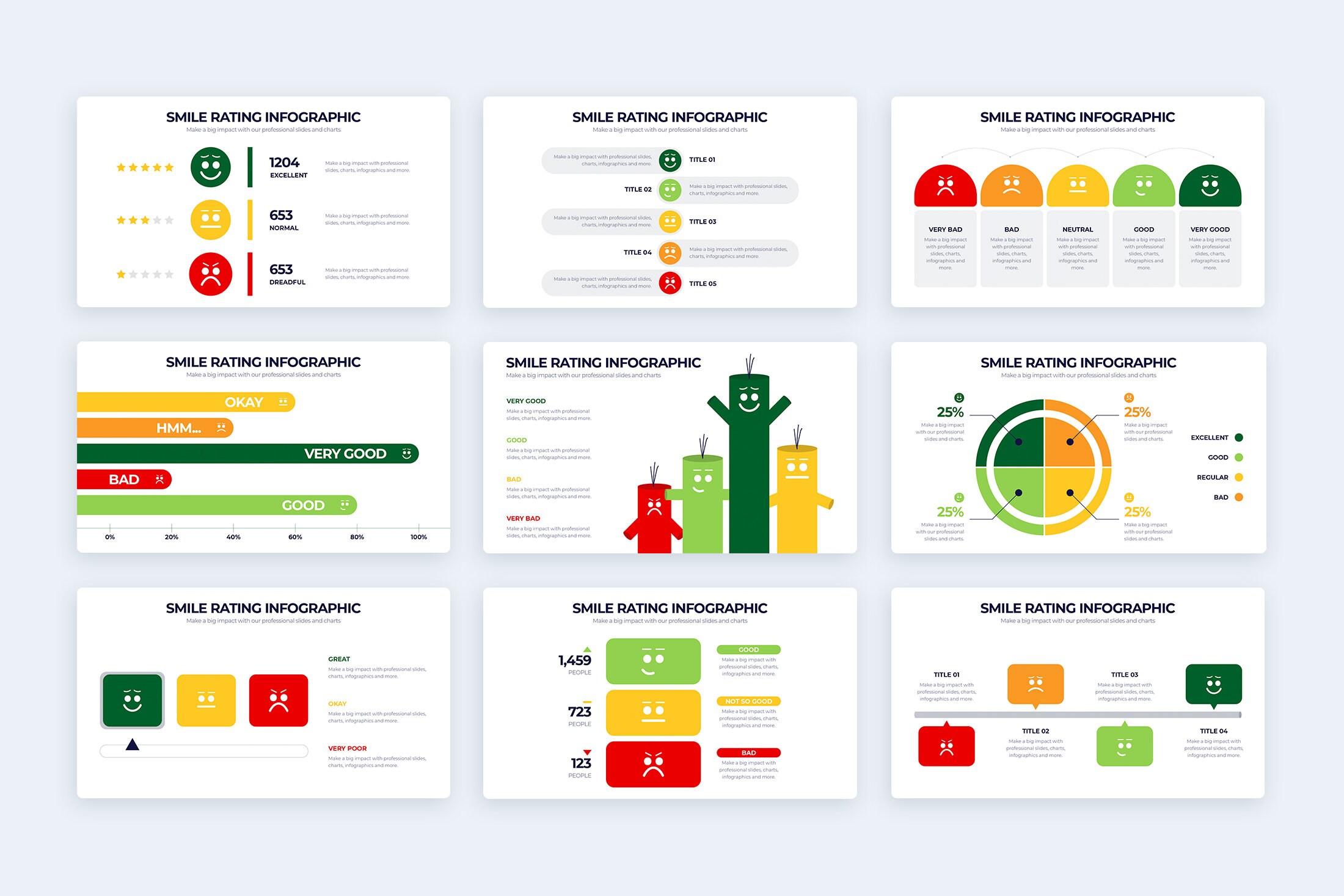 Smile Rating Infographic Slides Template for Illustrator - Etsy