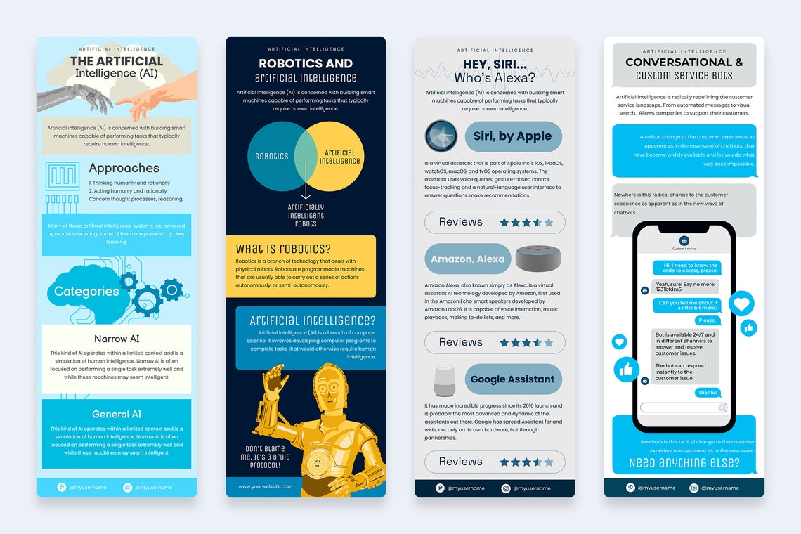 Artificial Intelligence Vertical Infographic Templates | Diagrams for ...