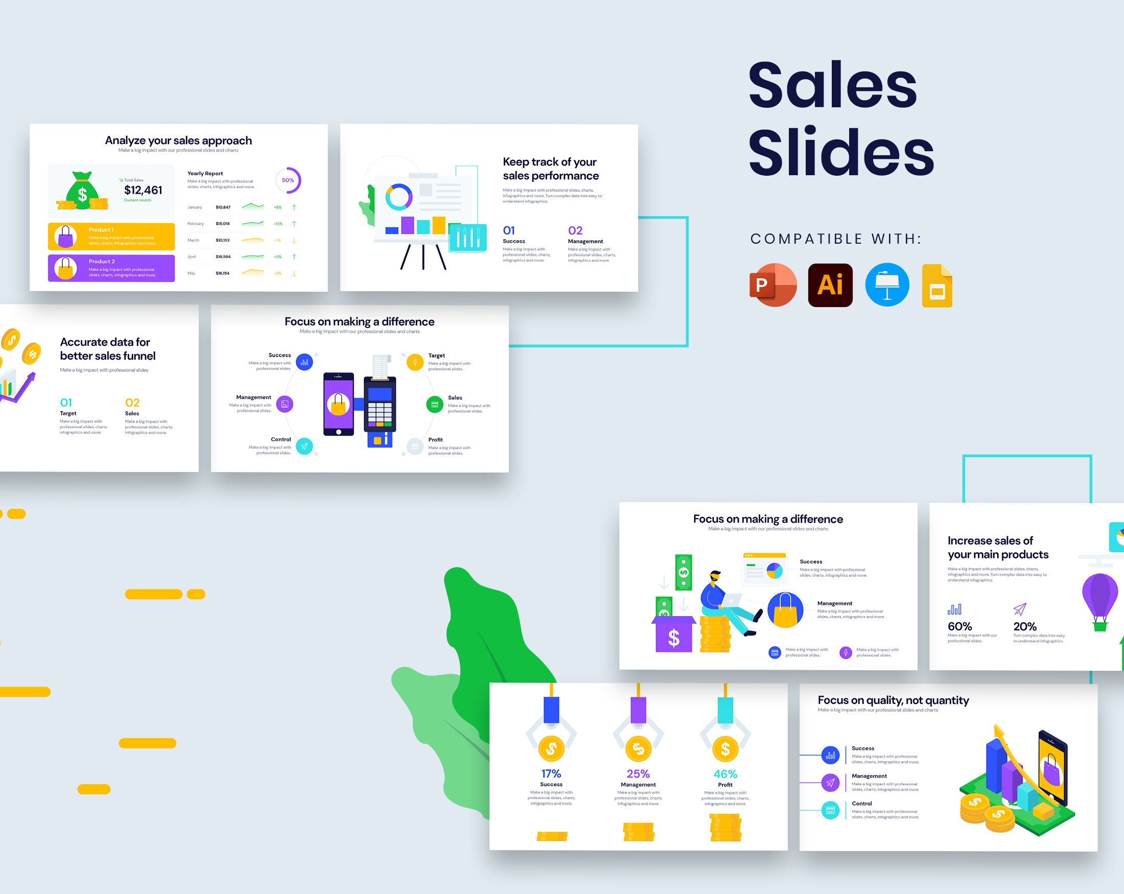 Sales Infographic Templates Diagrams for Powerpoint, Illustrator ...