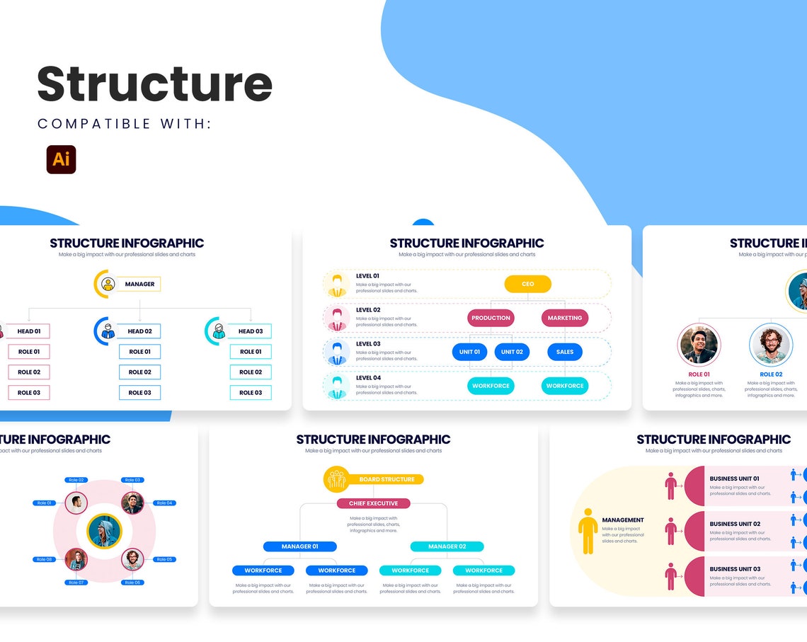 Structure Infographics Template for Illustrator Easy to Edit - Etsy