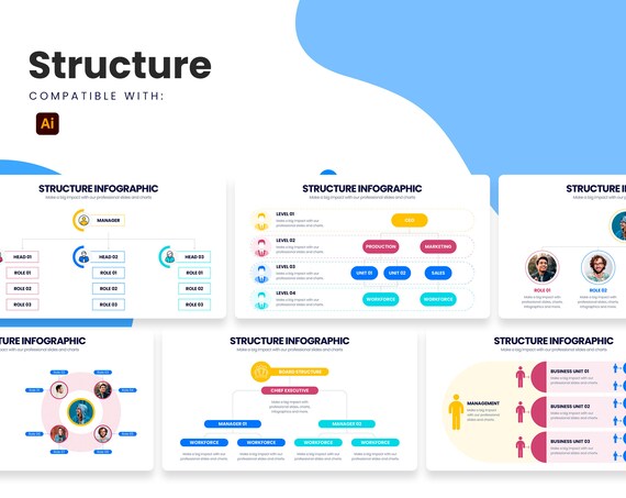 Structure Infographics Template for Illustrator Easy to | Etsy