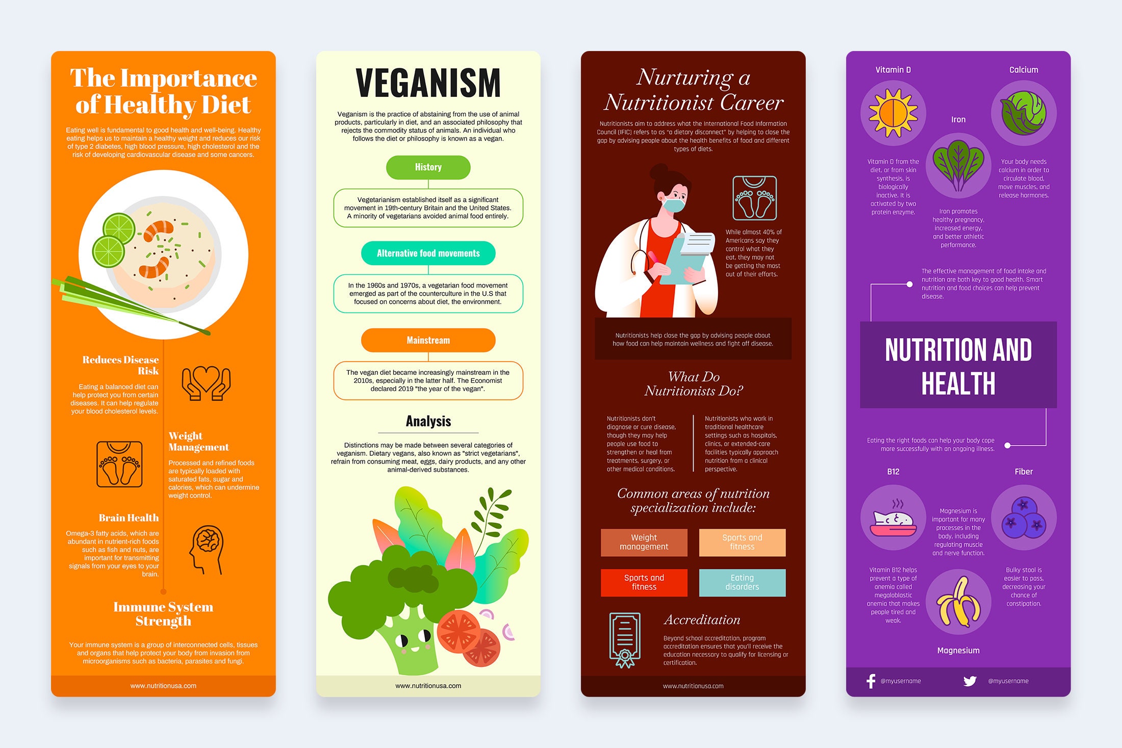 Nutrition Vertical Infographic Templates Diagrams for Powerpoint ...
