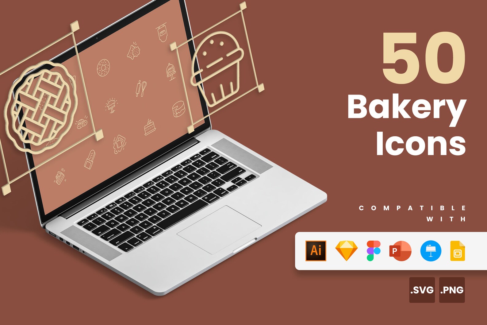 Bakery Icons Vector Icons for Powerpoint Keynote - Etsy