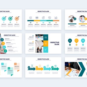 Objective Infographic Slides | Template for Illustrator | Easy to Edit ...