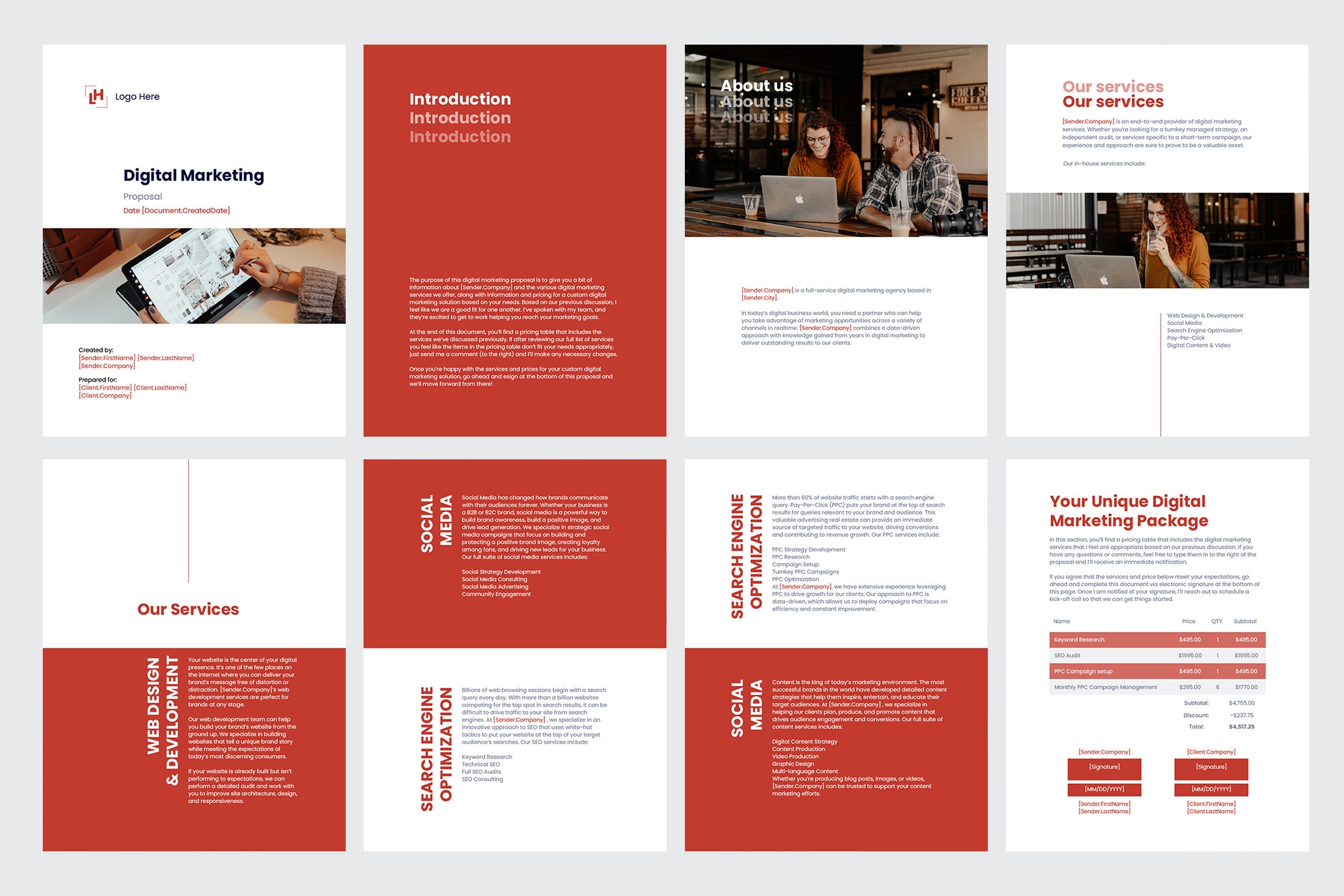 Digital Marketing Proposal Template for CANVA & ILLUSTRATOR - Etsy