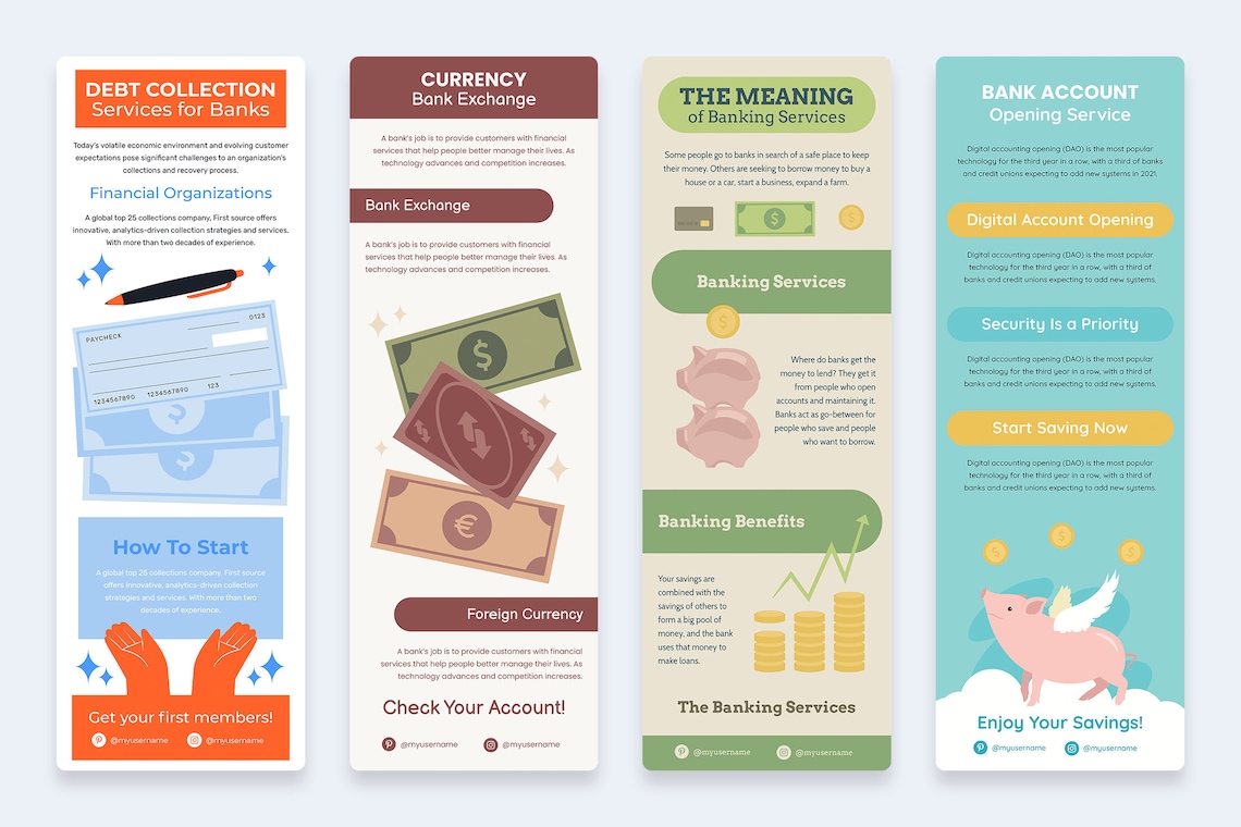 Banking Vertical Infographic Templates | Diagrams for Powerpoint ...