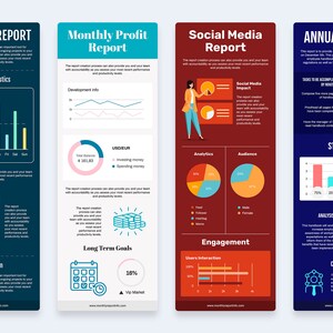 Monthly Reports Vertical Infographic Templates | Diagrams for ...