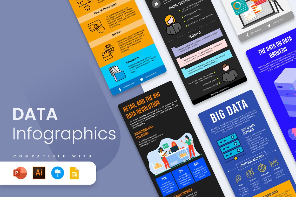Data Vertical Infographic Templates | Diagrams for Powerpoint ...