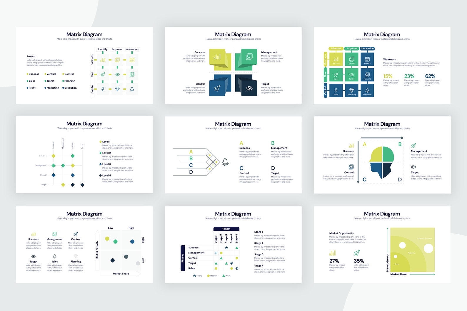 Matrix Diagram Templates | Diagrams for Powerpoint, Illustrator ...