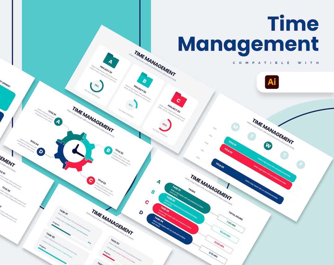 Zeit-Management Infografiken Vorlage für Illustrator Einfach zu ...
