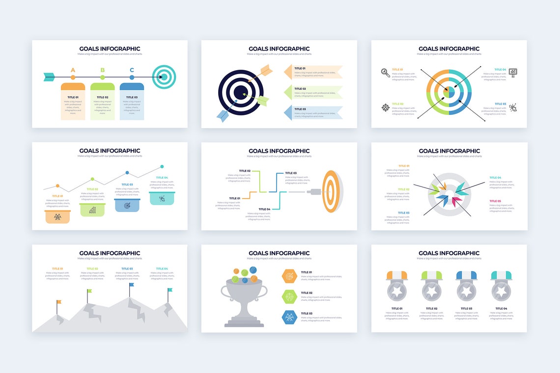 Goals Infographic Slides Template for Illustrator Easy to - Etsy