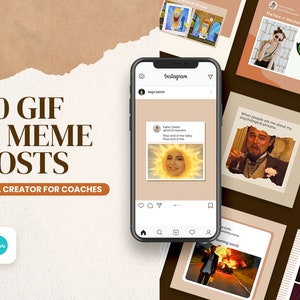 50 Gif & Meme Posts CANVA Templates | Easy to Edit | Increase Instagram ...