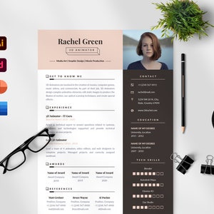 Ella Resume Template | Professional Microsoft Word CV Indesign Template ...