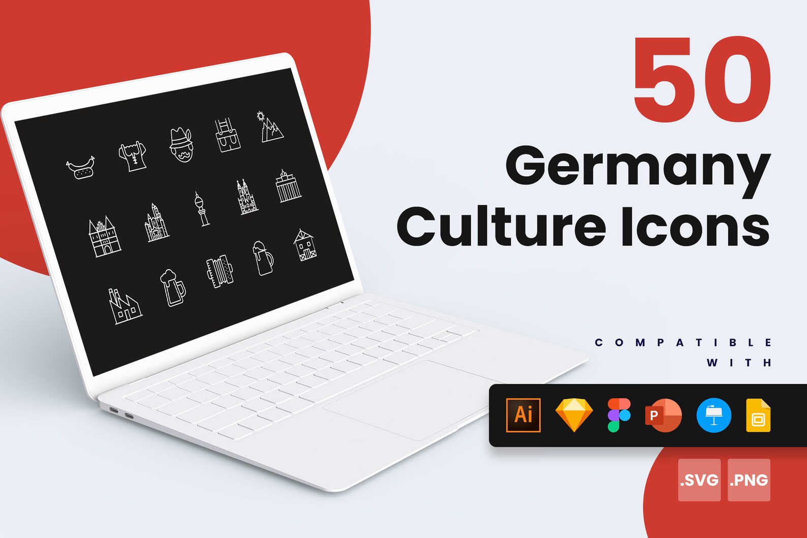 Germany Culture Icons Vector Icons for Powerpoint Keynote | Etsy