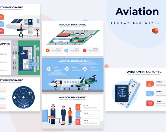Aviation Infographics Powerpoint Template Template for - Etsy