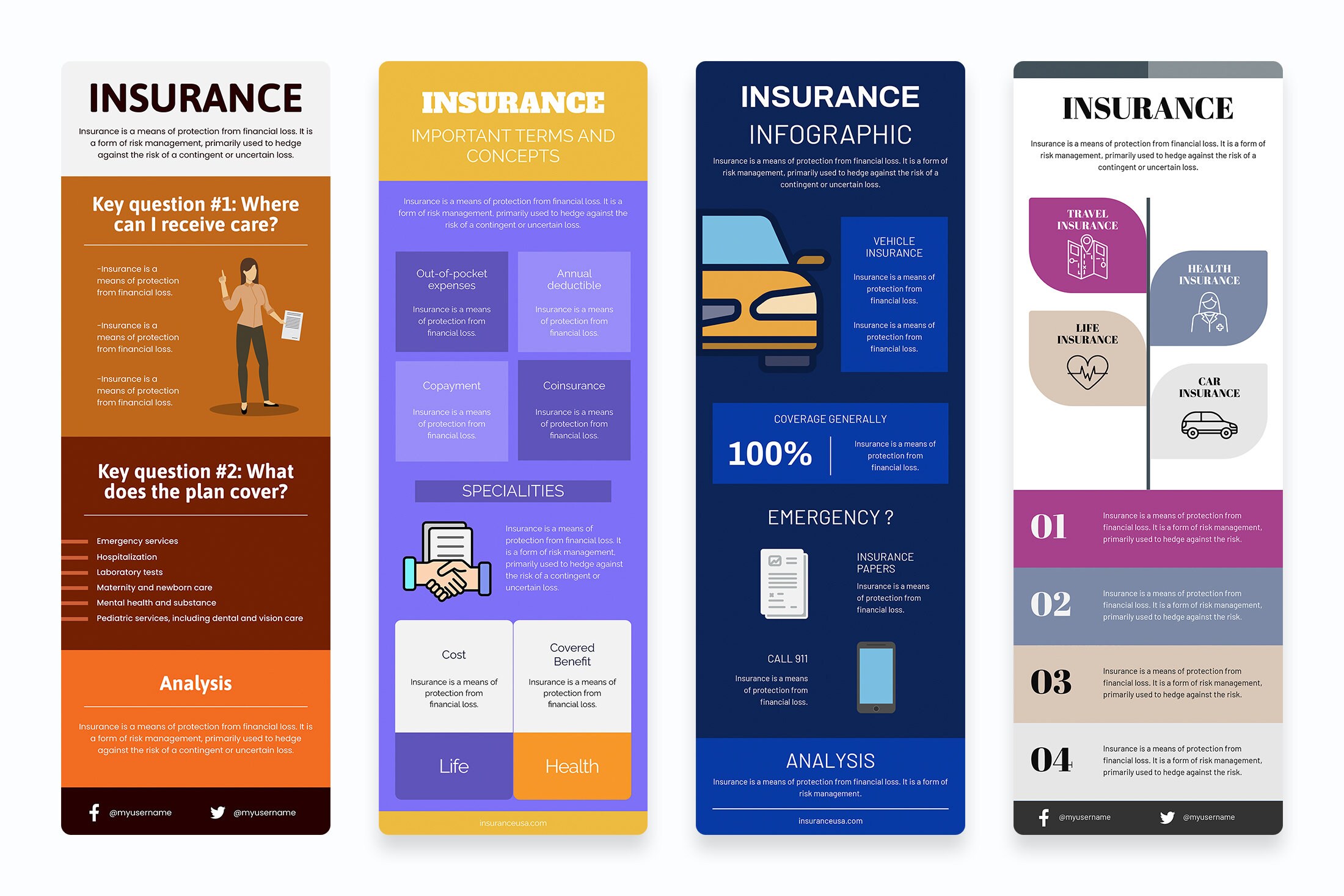 Insurance Vertical Infographic Templates | Diagrams for Powerpoint ...