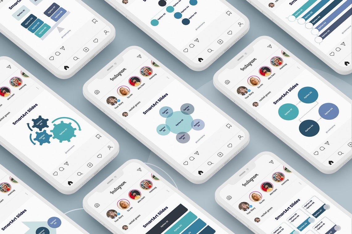 Square Smart Art Powerpoint Templates Bundle Templates - Etsy