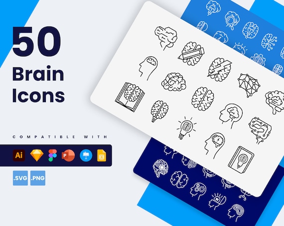 Brain Icons Vector Icons for Powerpoint Keynote | Etsy