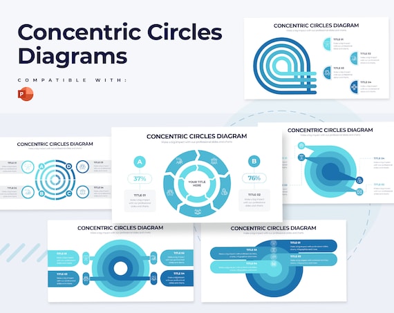 Concentric Circles Diagrams Infographics Powerpoint Template - Etsy
