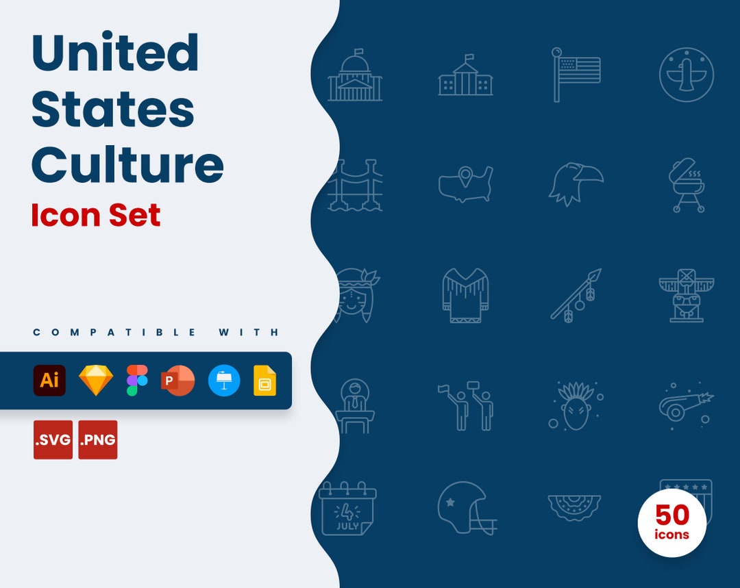United States Culture Icons | Vector Icons for Powerpoint, Keynote ...