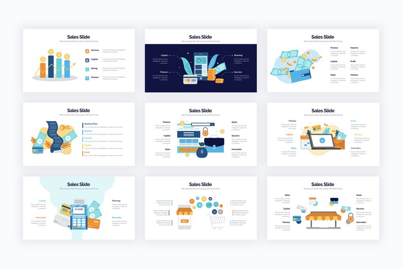 Sales Infographic Templates Diagrams for Powerpoint - Etsy