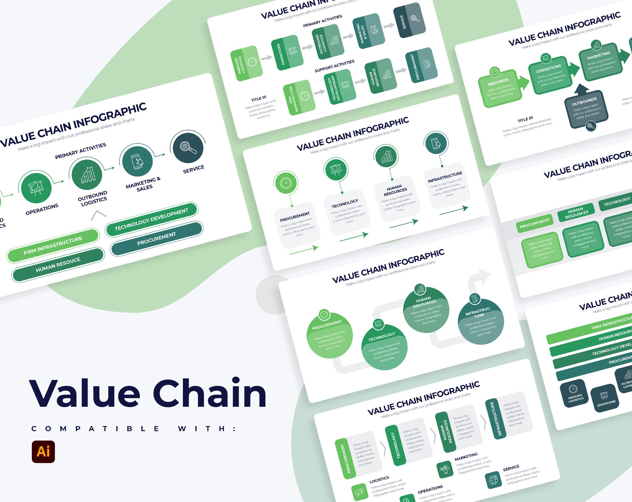 Value Chain Infographics Template for Illustrator Best Illustrator ...