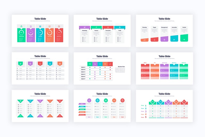 Table Slide Infographic Templates | Diagrams for Powerpoint ...