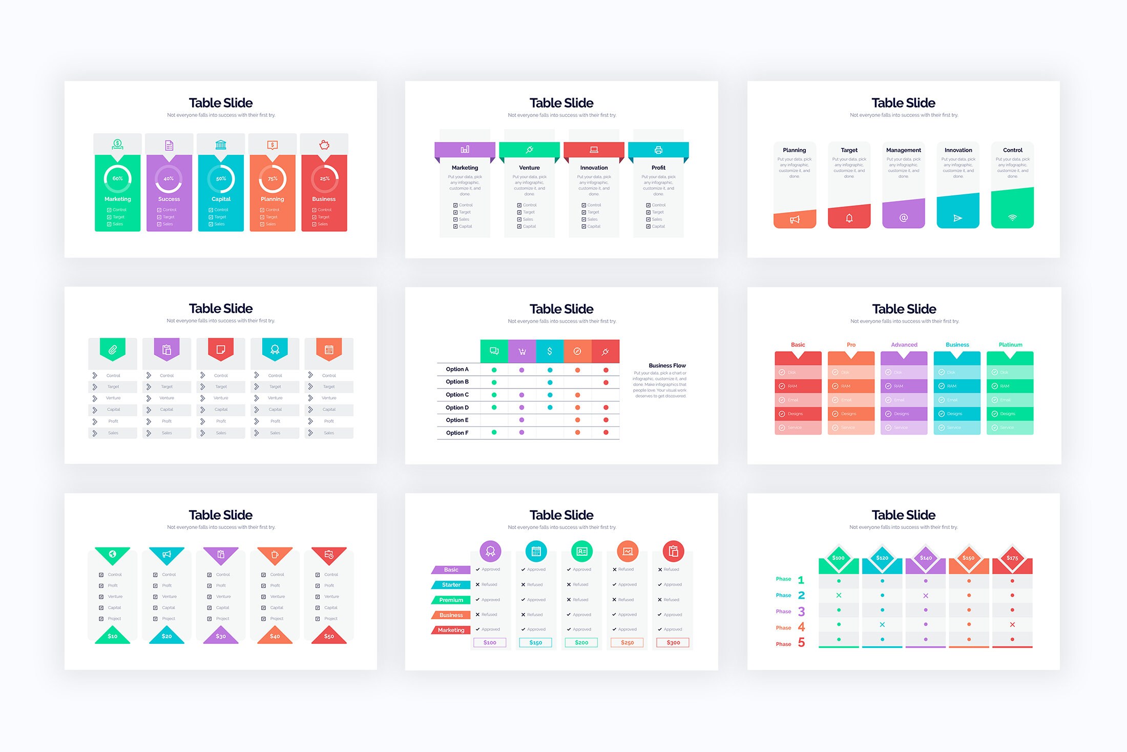 Table Slide Infographic Templates | Diagrams for Powerpoint ...