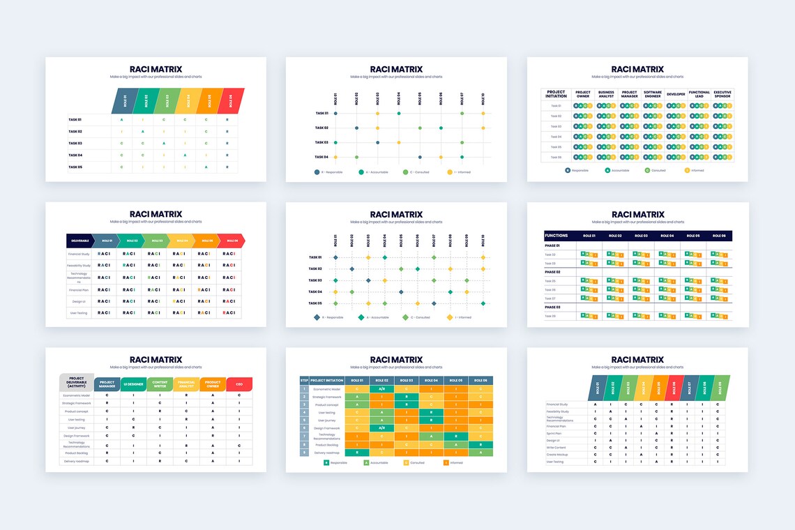 RACI Matrix Infographics | Template for Illustrator | Best Illustrator ...