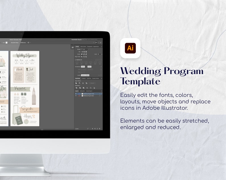 Fatima Infographic Wedding Program Template for CANVA & - Etsy