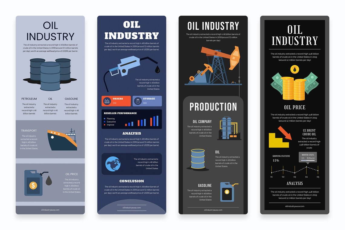 Oil Industry Vertical Infographic Templates Diagrams for Powerpoint ...