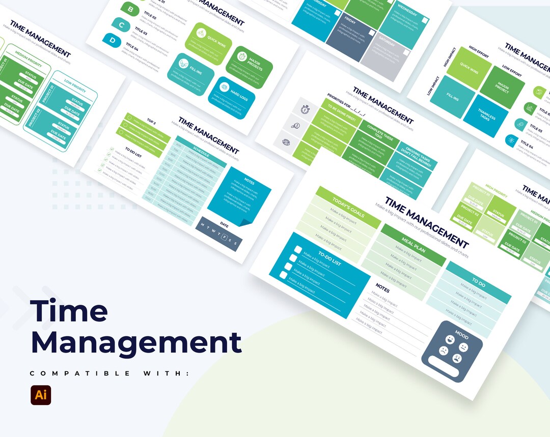 Time Management Infographics Template for Illustrator Best - Etsy