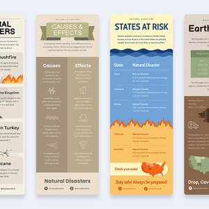 Natural Disaster Vertical Infographic Templates | Diagrams for ...