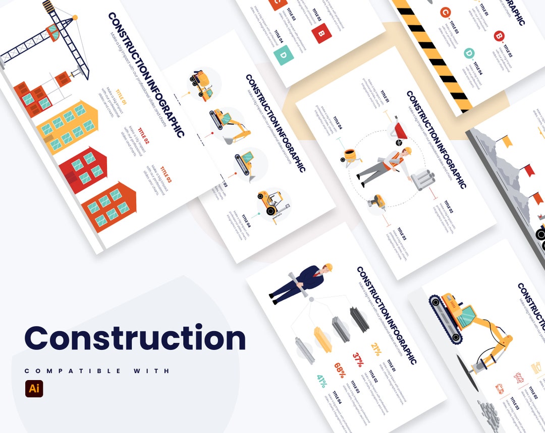 Construction Infographics | Template for Illustrator | Best Illustrator ...