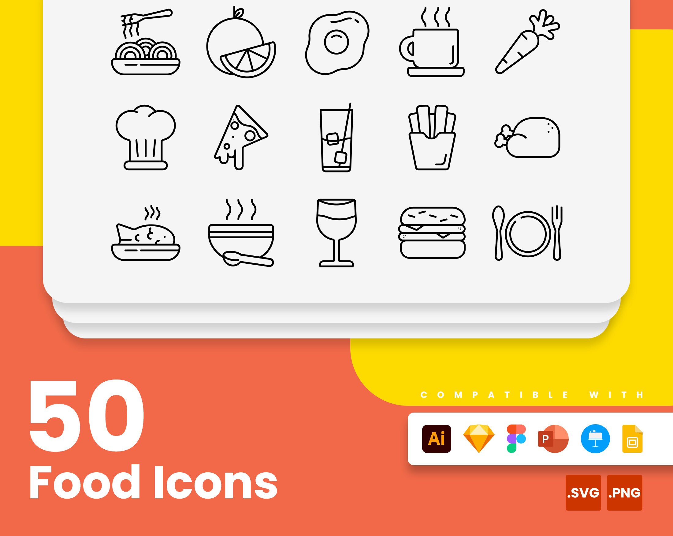 Food Icons | Vector Icons for Powerpoint, Keynote, Illustrator, Google ...