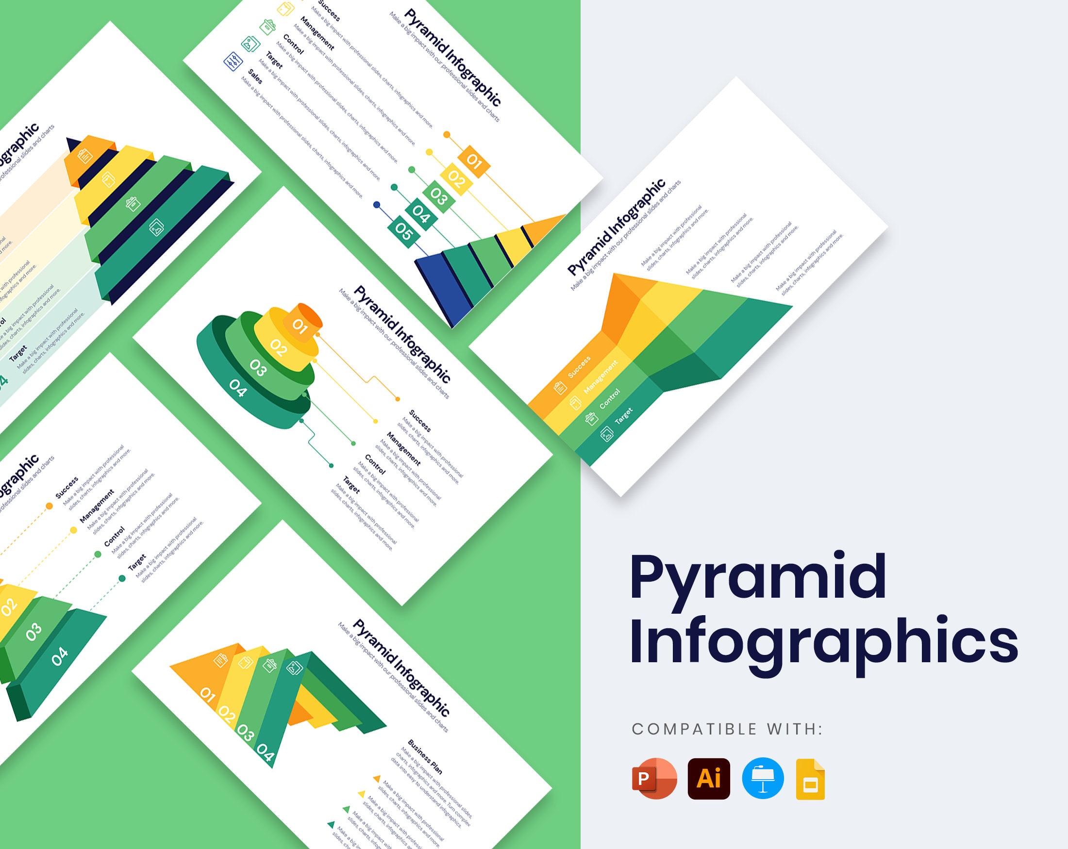 Pyramid Infographic Templates | Diagrams for Powerpoint, Illustrator ...