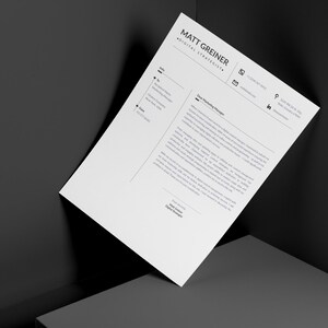 Matt Resume Template | Professional Microsoft Word CV Indesign Template ...