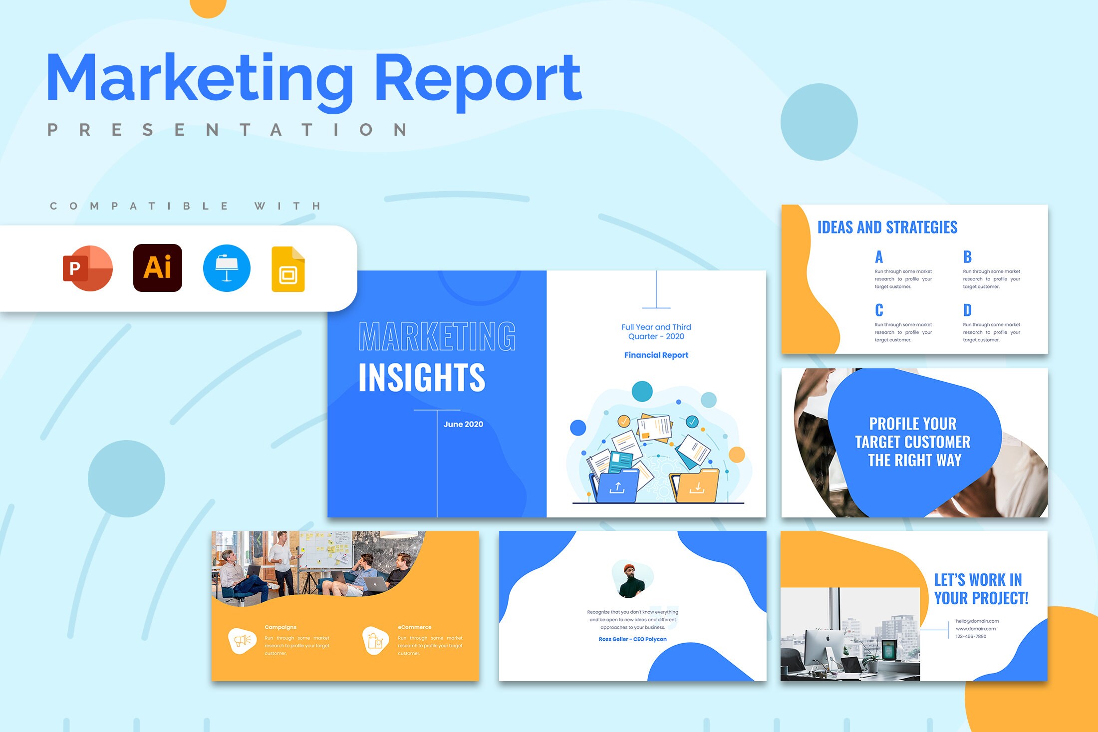 Marketing Report Presentation Template Powerpoint Template, Slides for ...