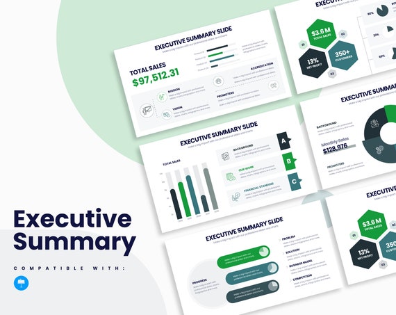 Executive Summary Infographics Template for Keynote Best - Etsy