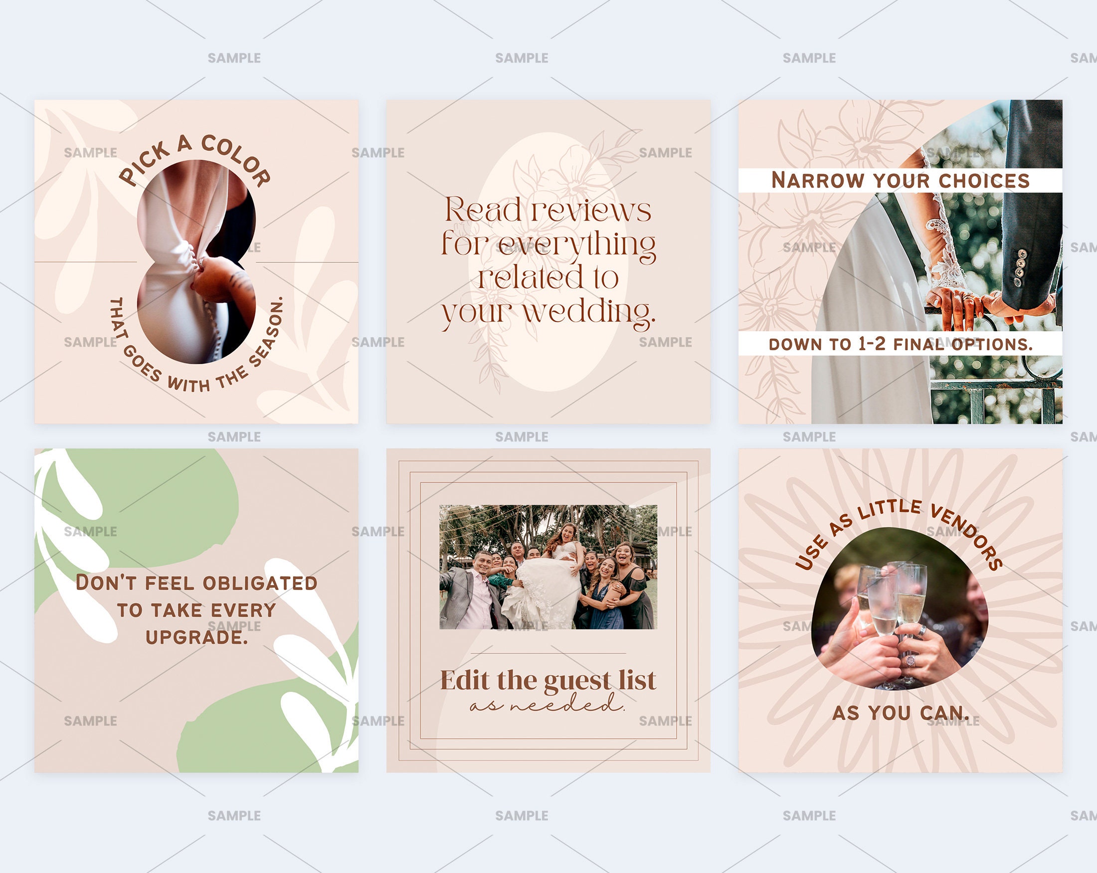 Wedding Tips Social Media | Template for Canva, Tips Post, Instagram ...
