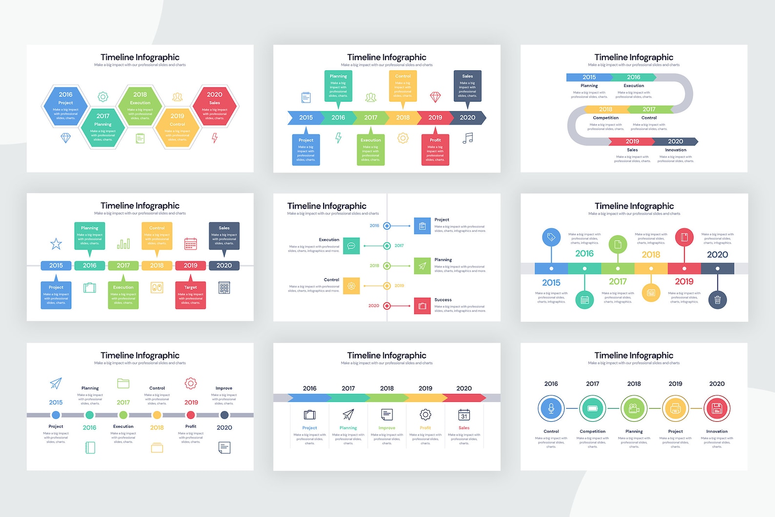 Timeline Infographic Templates Diagrams for Powerpoint, Illustrator ...