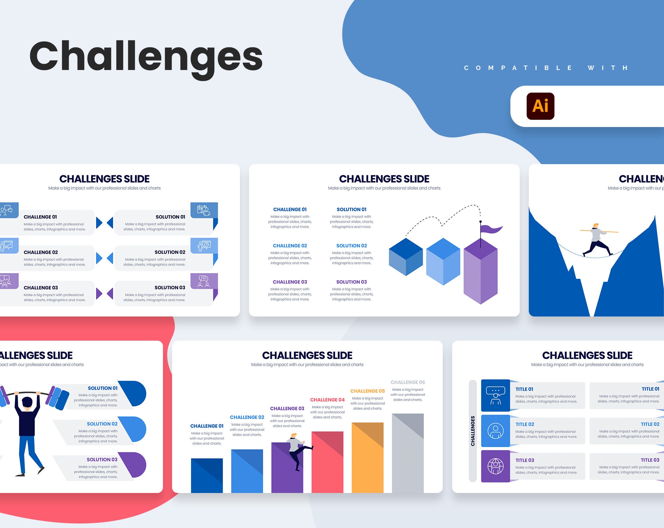 Challenges Infographics | Illustrator Templates | Template for ...