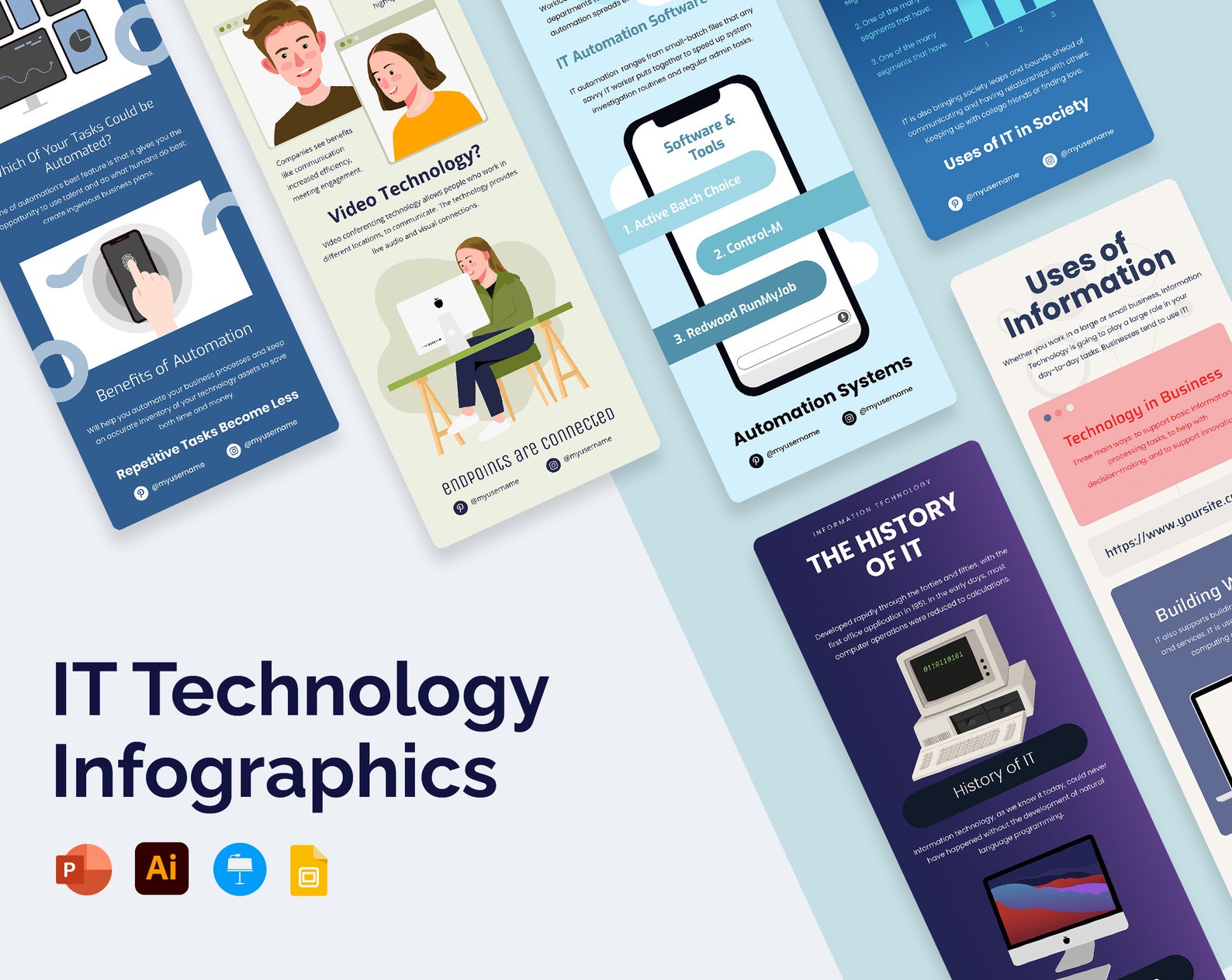 IT Technology Vertical Infographic Templates | Diagrams for Powerpoint ...