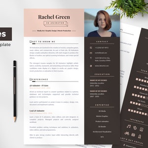 Ella Resume Template | Professional Microsoft Word CV Indesign Template ...