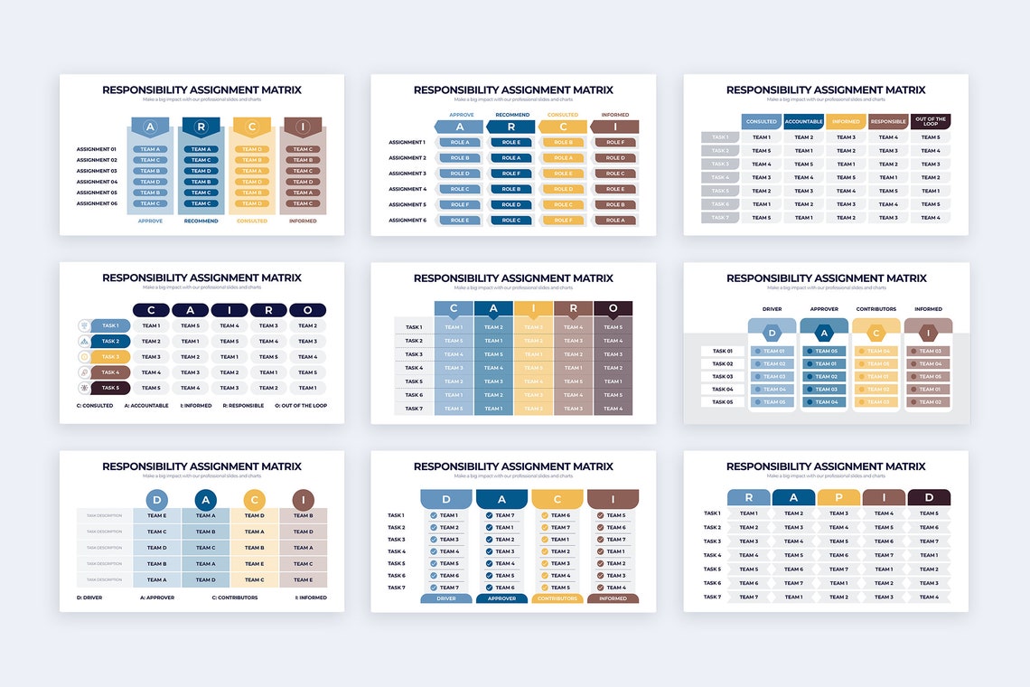 Responsibility Assignment Matrix Infographics Template for Illustrator ...