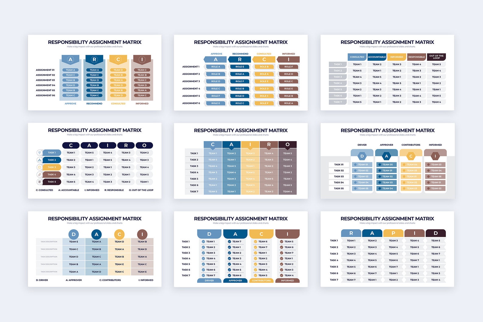 Responsibility Assignment Matrix Infographics Template for Illustrator ...